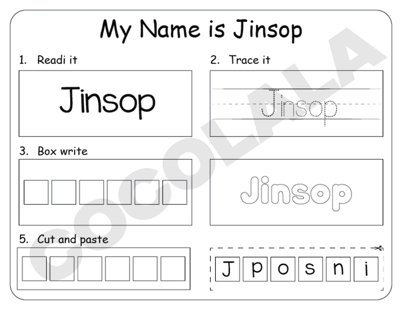 4 Life Skills Practice Sheets Printable - Kids Name Phone Number ...