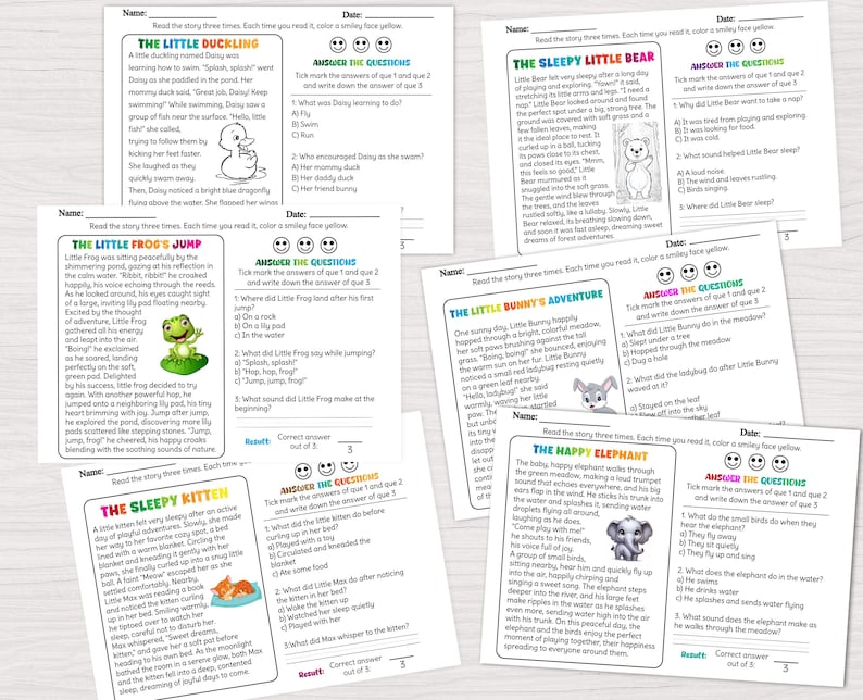 1st Grade Reading Comprehension Worksheets, 31 First Grade Story ...
