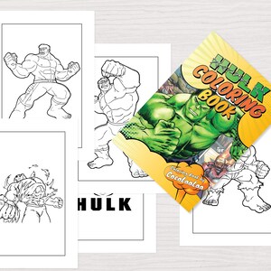 Hulk 32 Pages Kids Coloring Book | Instant Download PDF Coloring Pages ...