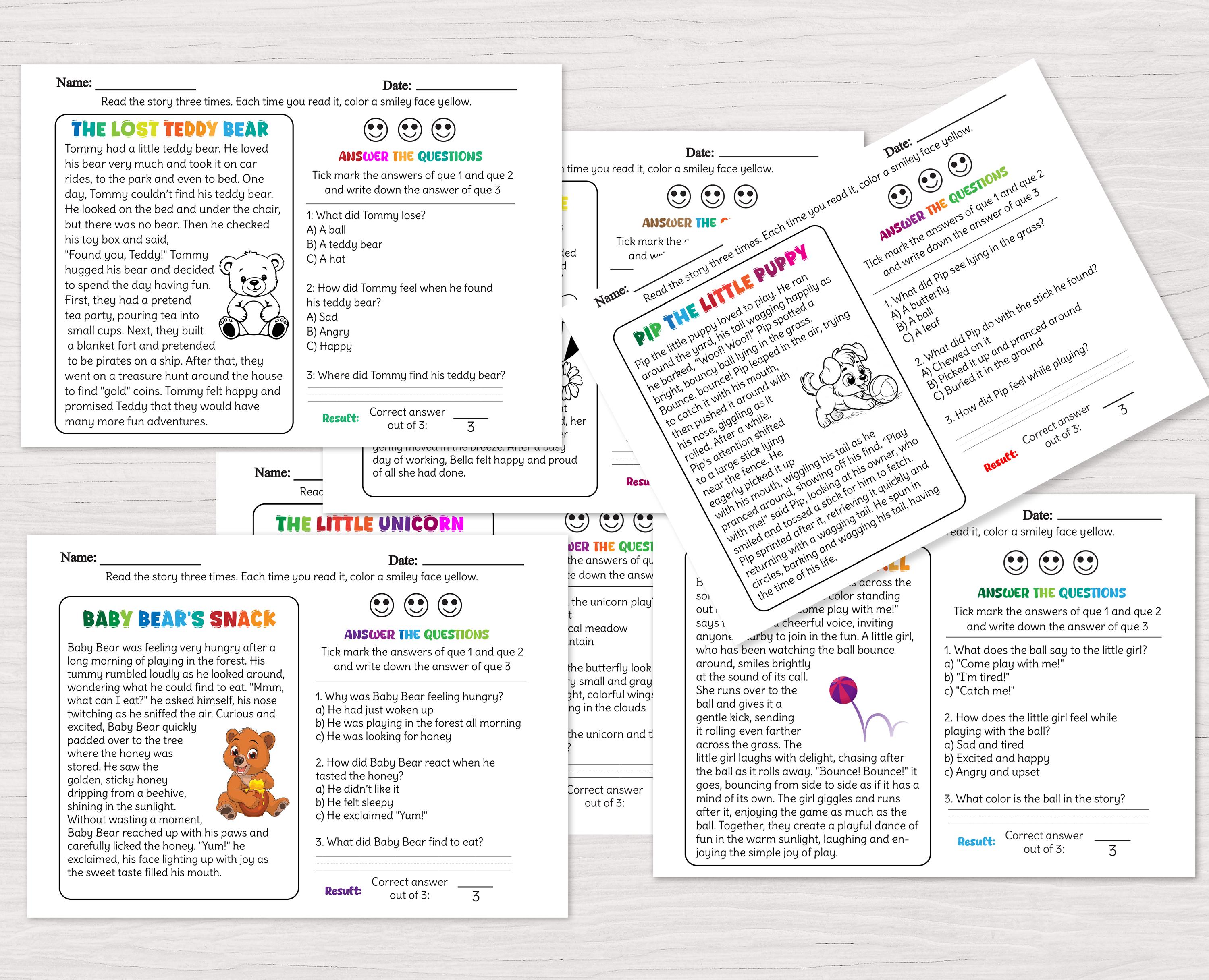 1st Grade Reading Comprehension Worksheets, 31 First Grade Story ...