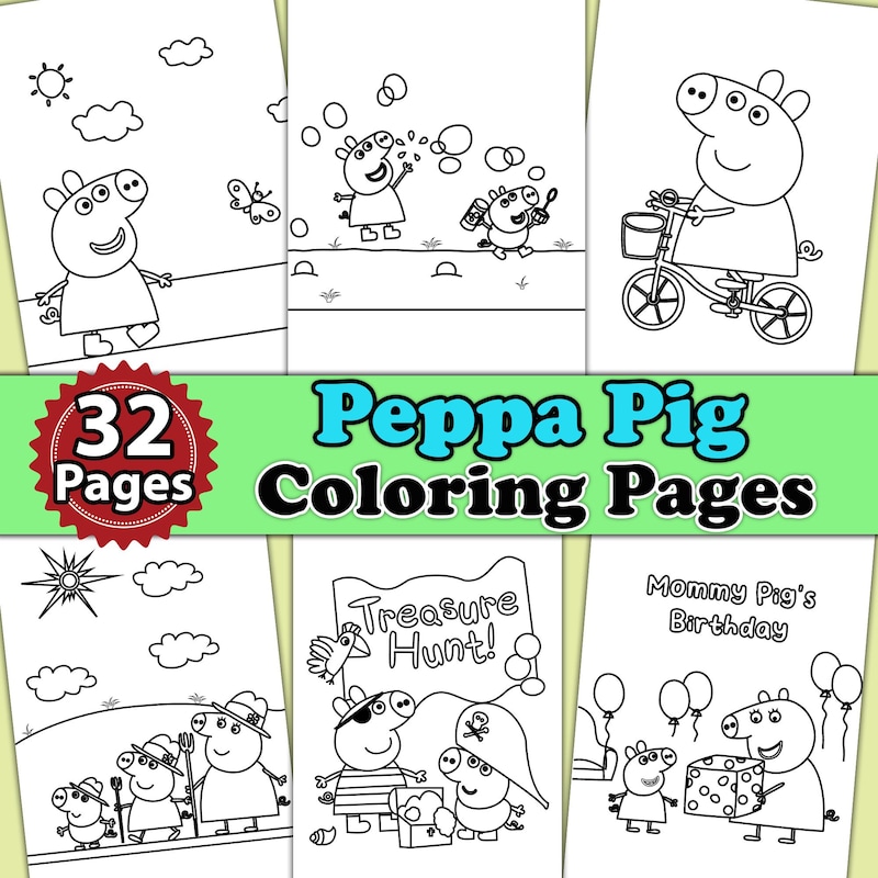 Peppa Pig Party Drawing - Etsy UK