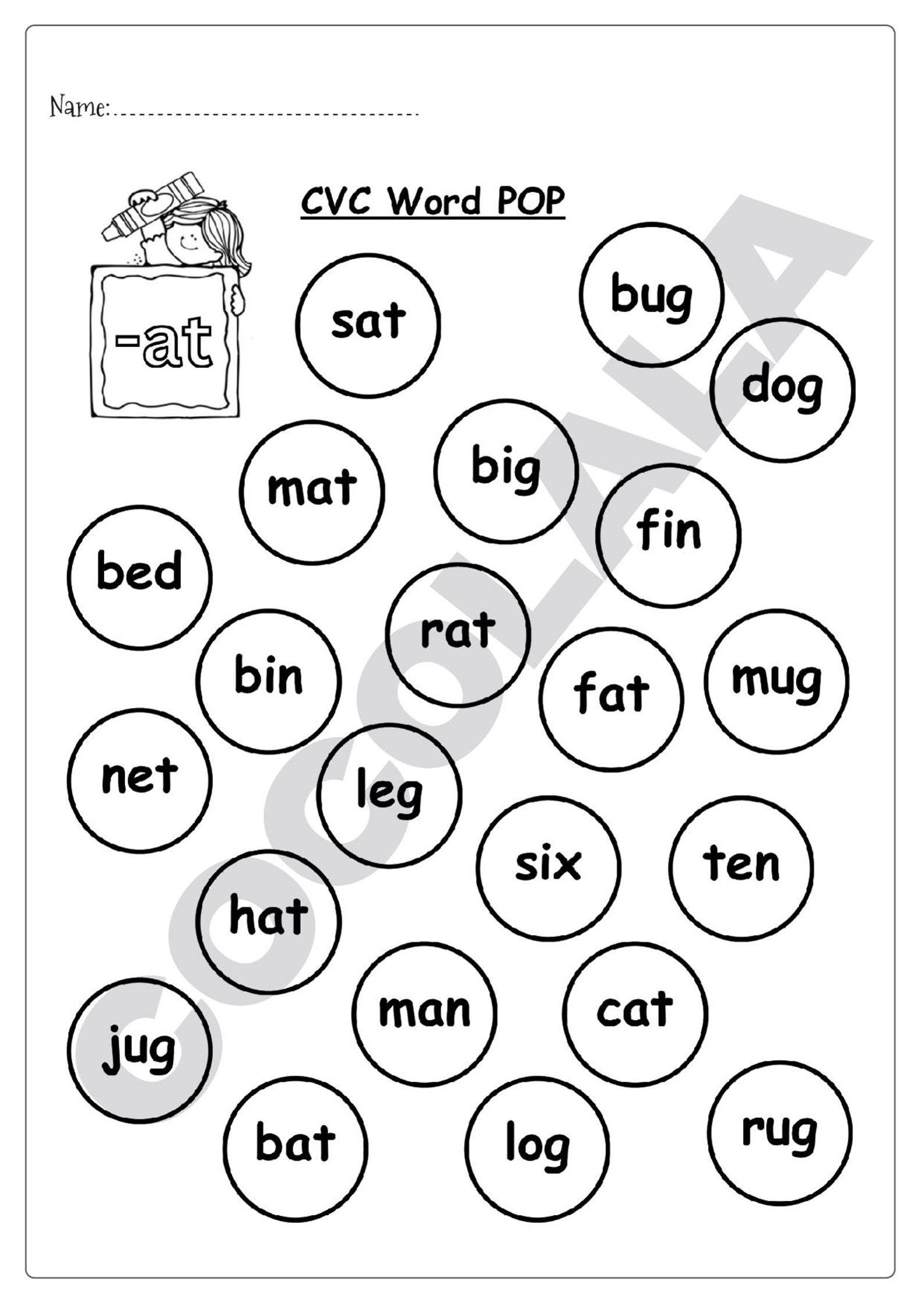 Montessori CVC Words, Objects, Worksheets & Printable for Toddlers ...