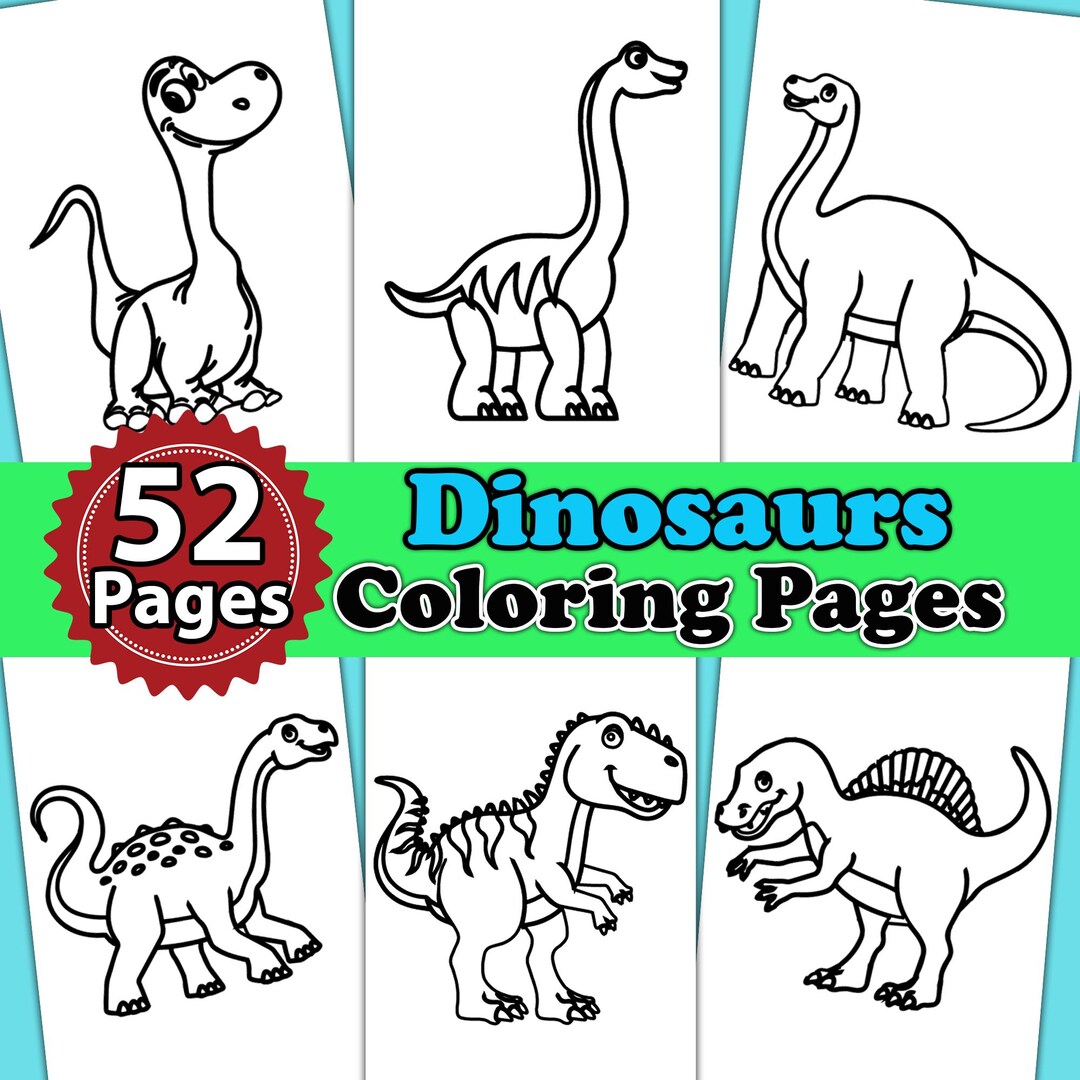 Dinosaur Coloring Pages: 52 Kids Printable Designs (PDF) - Etsy