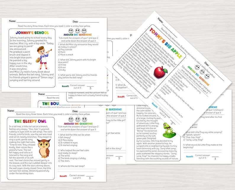 1st Grade Reading Comprehension Worksheets, 31 First Grade Story ...