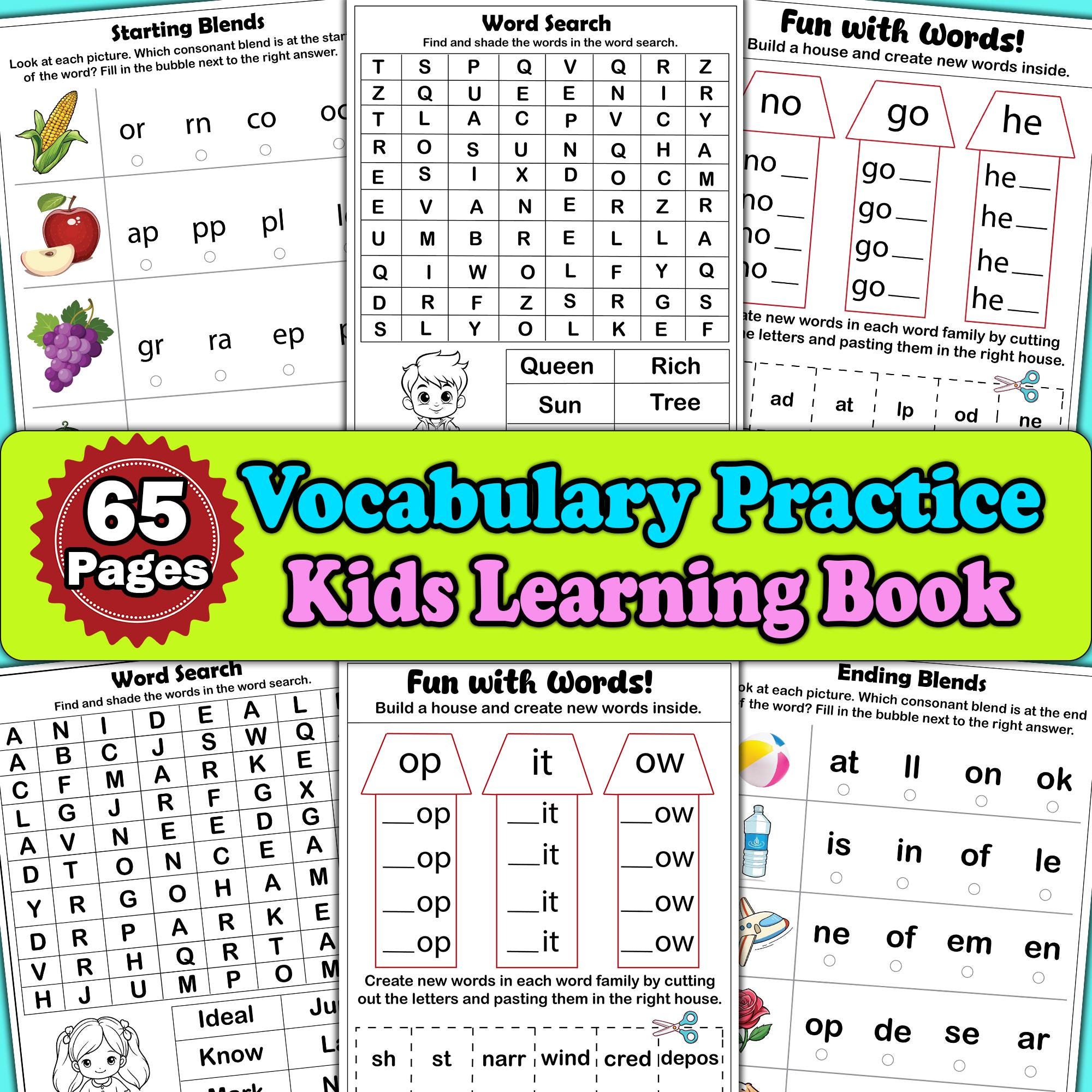 English Vocabulary Learning Worksheets 65 Printable Vocabulary Practice ...