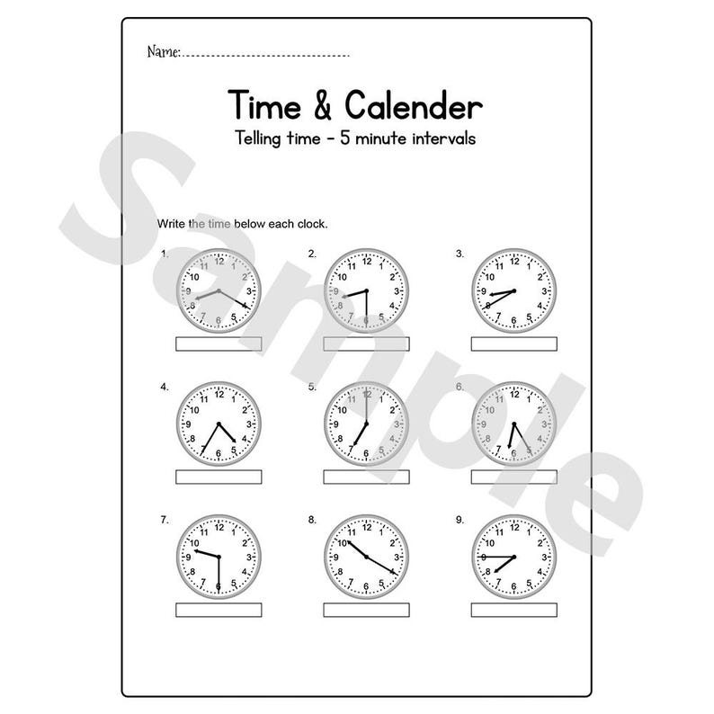 Time & Calendar 3rd Grade Math Worksheets 70 Pages Grade 3 Time ...
