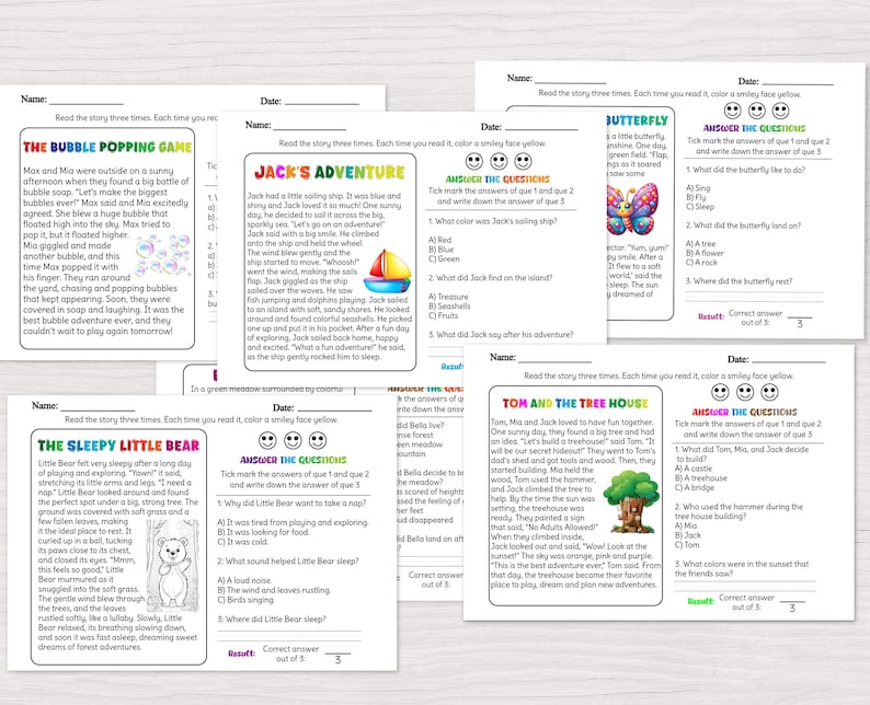 1st Grade Reading Comprehension Worksheets, 31 First Grade Story ...