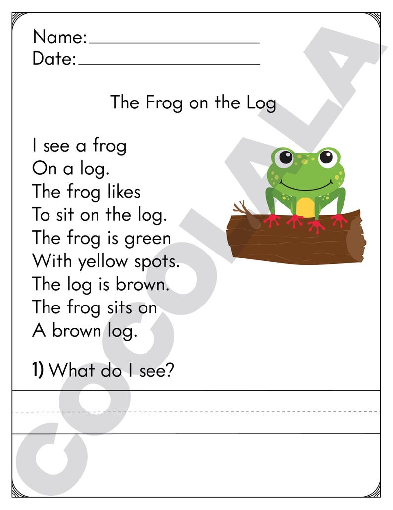 30 Reading Comprehension Worksheets Printable | Kindergarten First ...