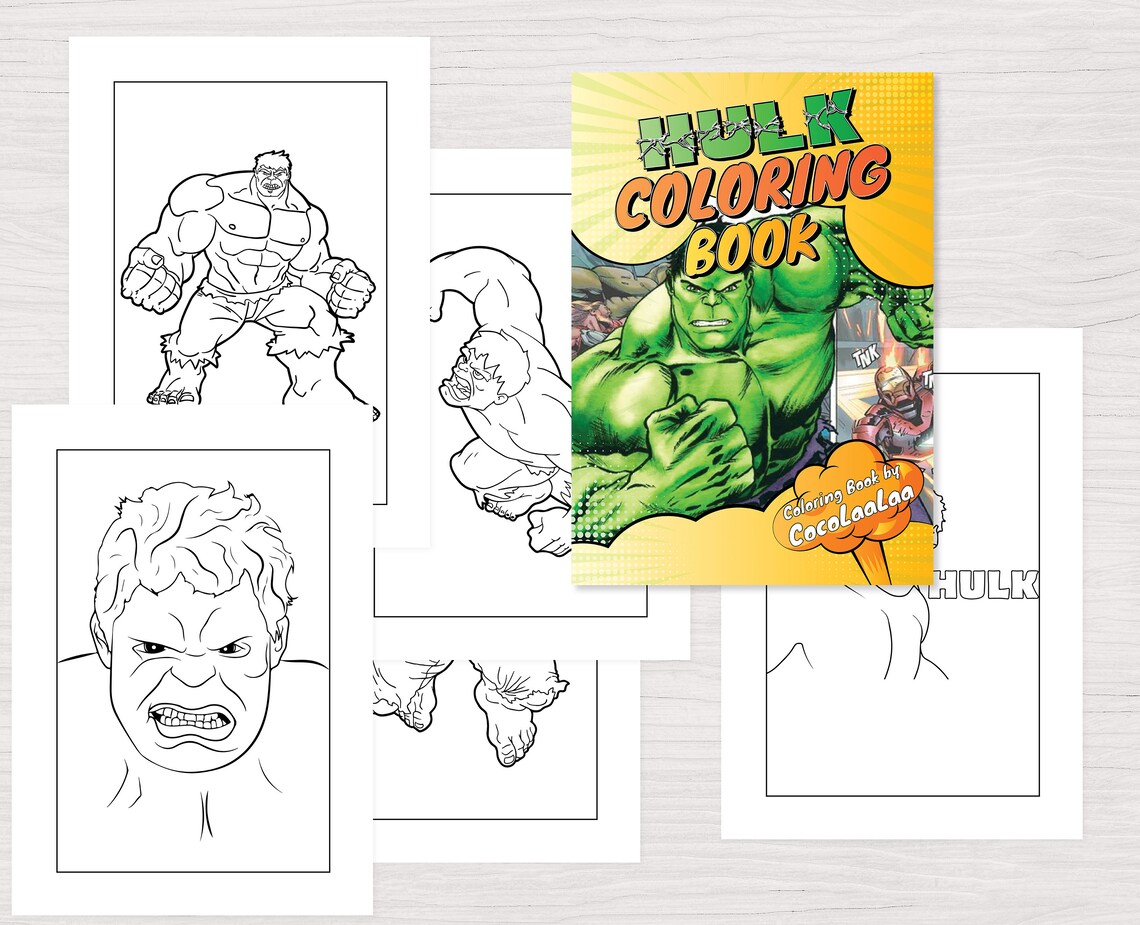 Hulk 32 Pages Kids Coloring Book Instant Download PDF Coloring Pages ...