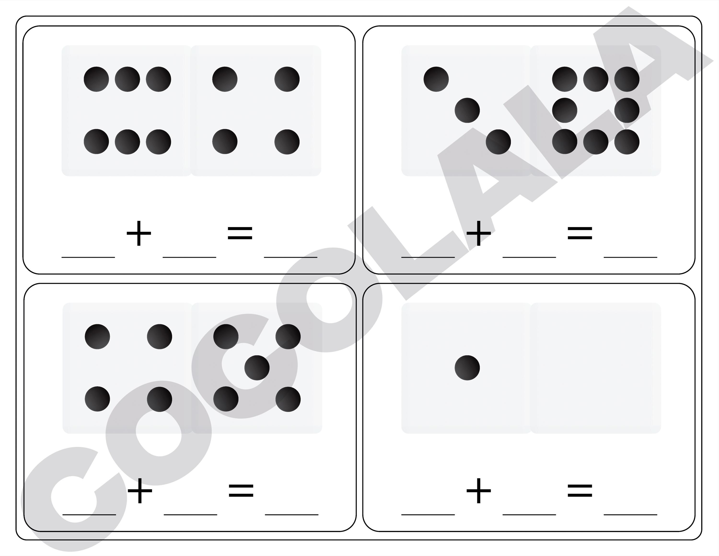 Domino Addition Printable Cards | Math Activity for Preschool ...