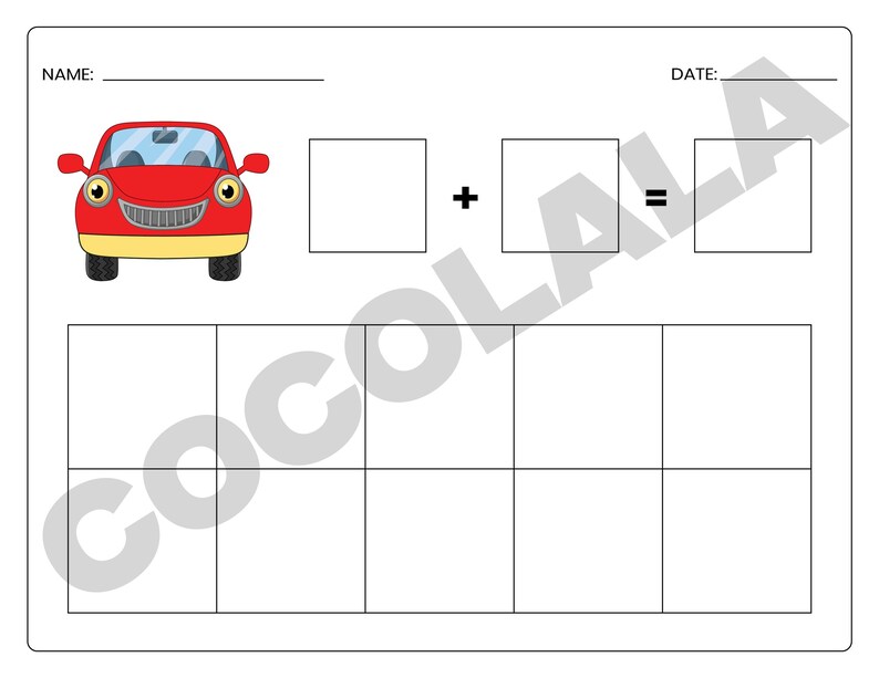 20 Pages Montessori Ten Frame Addition Activity, Math Learning ...