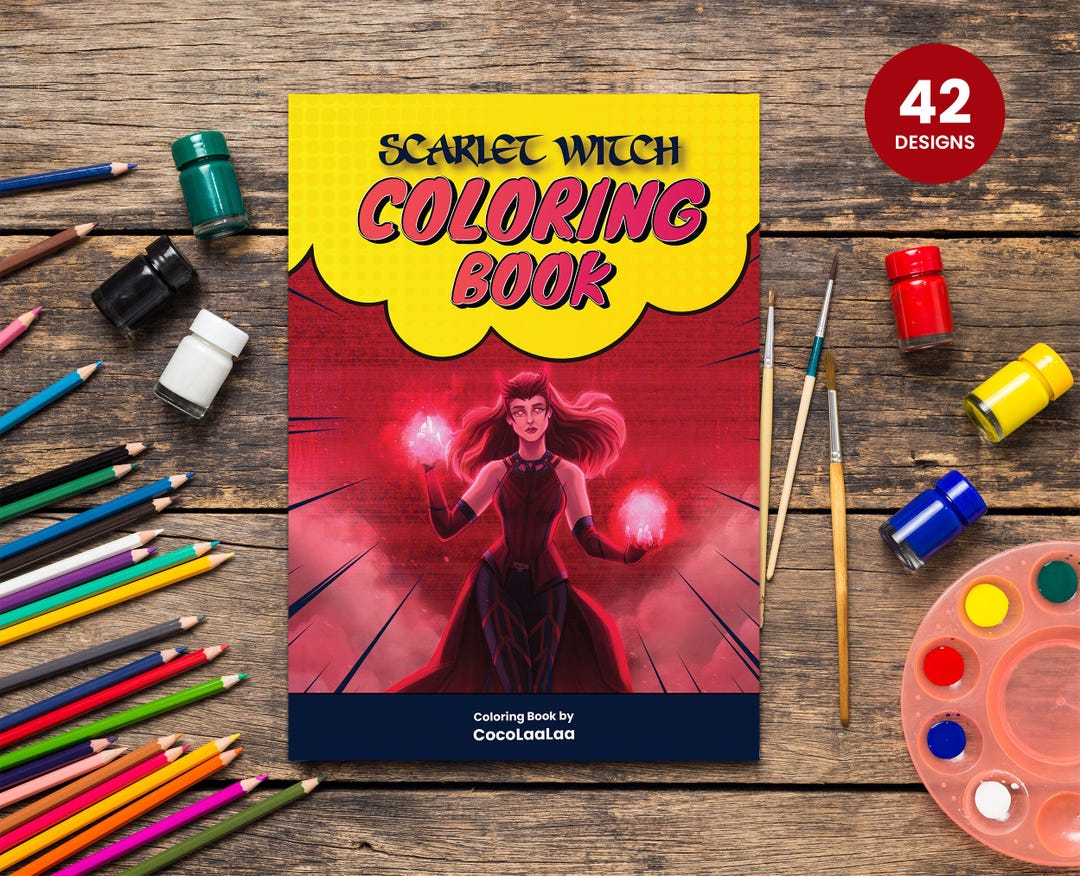 Scarlet Witch 42 Pages Kids Coloring Book | Instant Download PDF ...