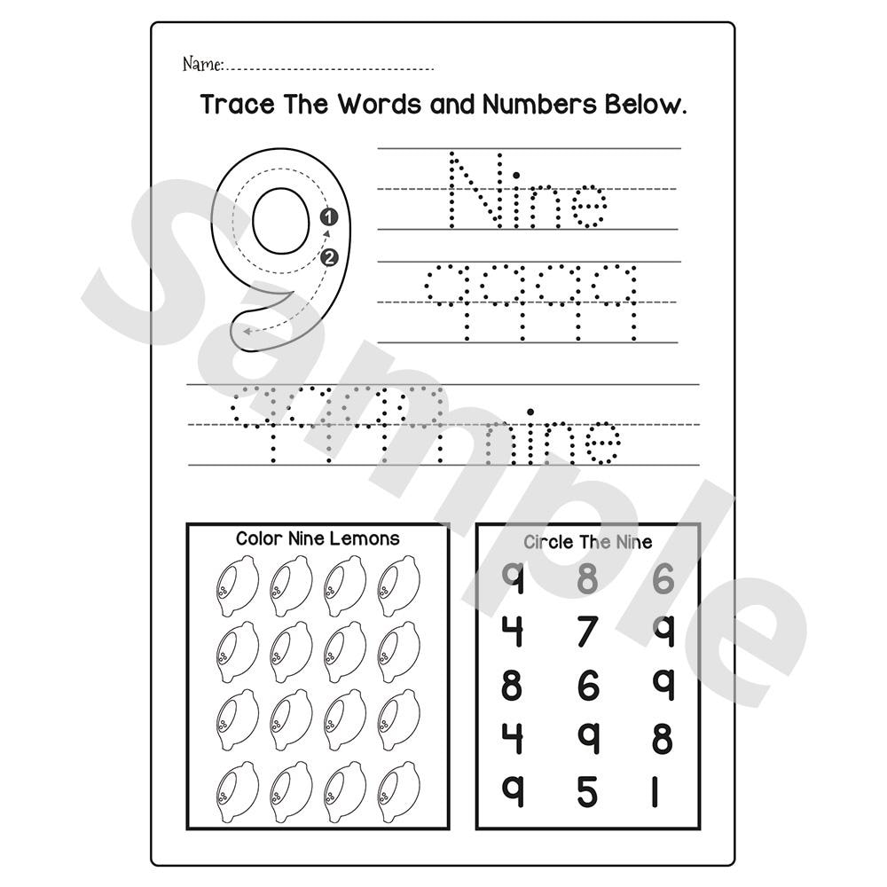 10 Number Tracing Worksheets Preschool Worksheet Printable Number ...