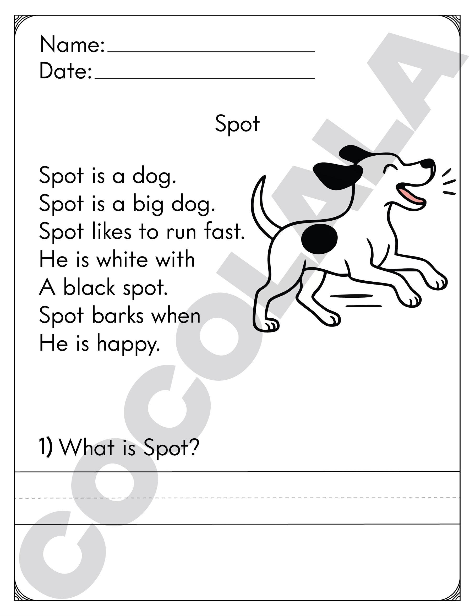 30 Reading Comprehension Worksheets Printable | Kindergarten First ...