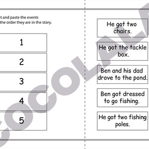 1st Grade Story Sequencing Cut & Glue Worksheets | Reading ...