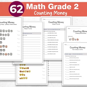 Counting Money Math 2nd Grade Worksheets 63 Pages Summer Workbook for ...