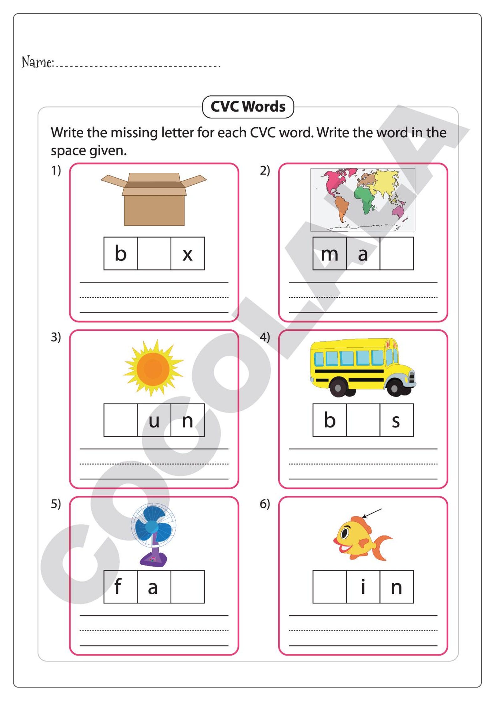 Montessori CVC Words, Objects, Worksheets & Printable for Toddlers ...