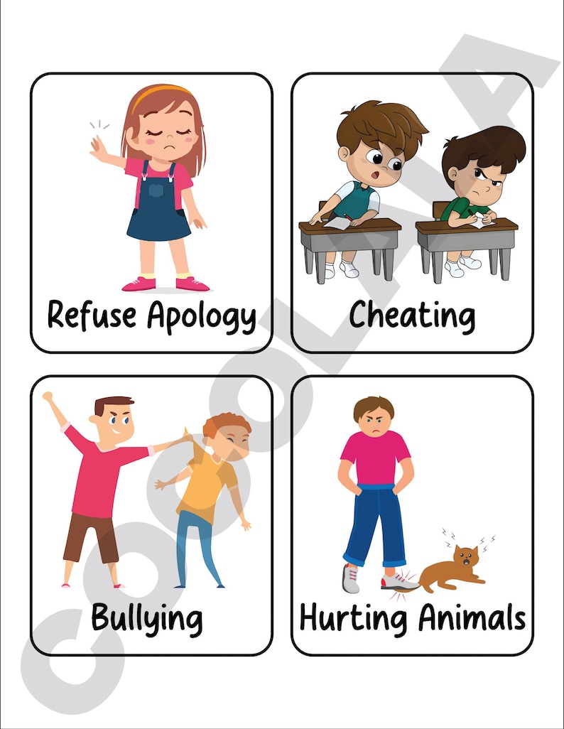 52 Behavior Sort Cards - Preschool & Kindergarten Printables for Kids ...