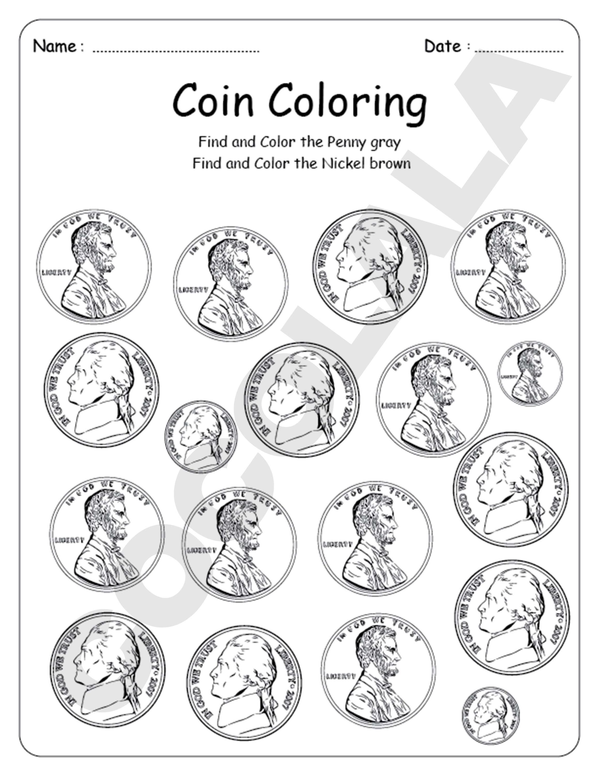 Printable Coin Worksheets for Kids | U.S. Coin Recognition and Counting ...