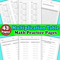 10 Printable Multiplication Worksheets, Fill in the Blanks - Single ...
