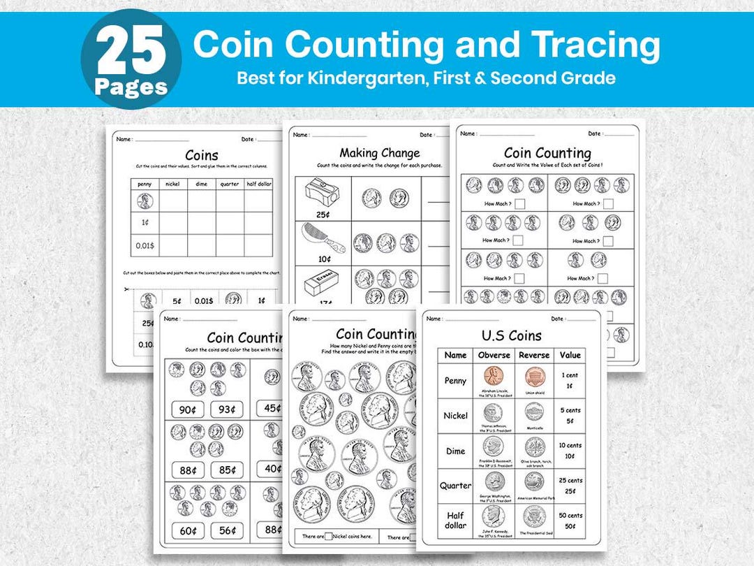 Printable Coin Worksheets for Kids | U.S. Coin Recognition and Counting ...
