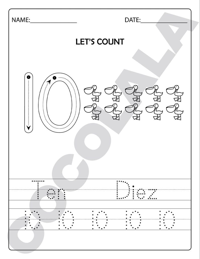 Spanish Number Worksheets for Kids | Learn to Count & Trace Numbers 1 ...