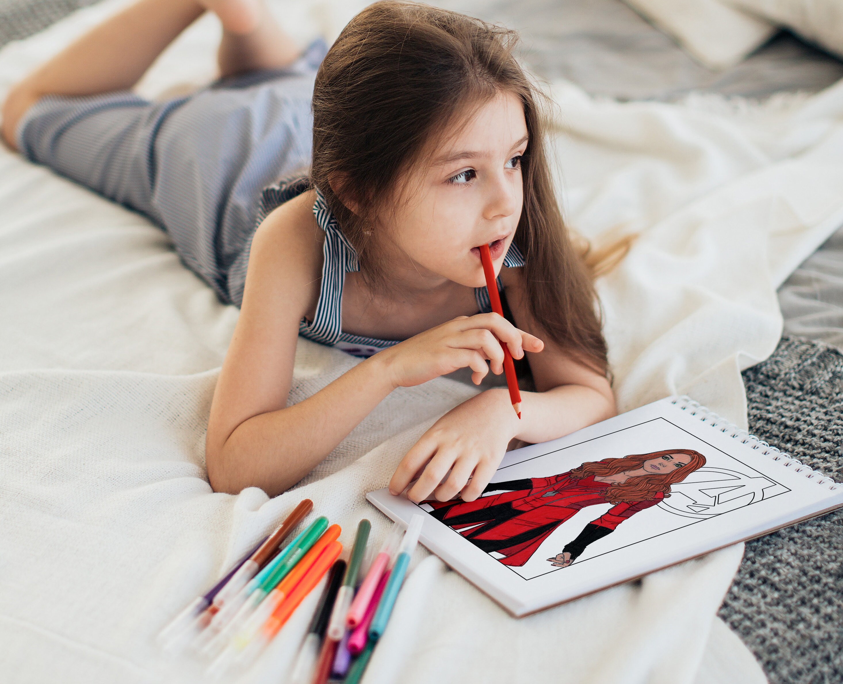 Scarlet Witch 42 Pages Kids Coloring Book Instant Download - Etsy