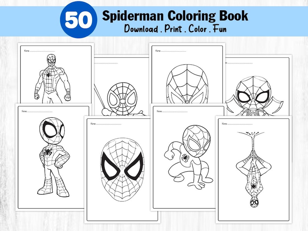 Spiderman Coloring Pages for Kids | 50 Printable Pages for Children's ...