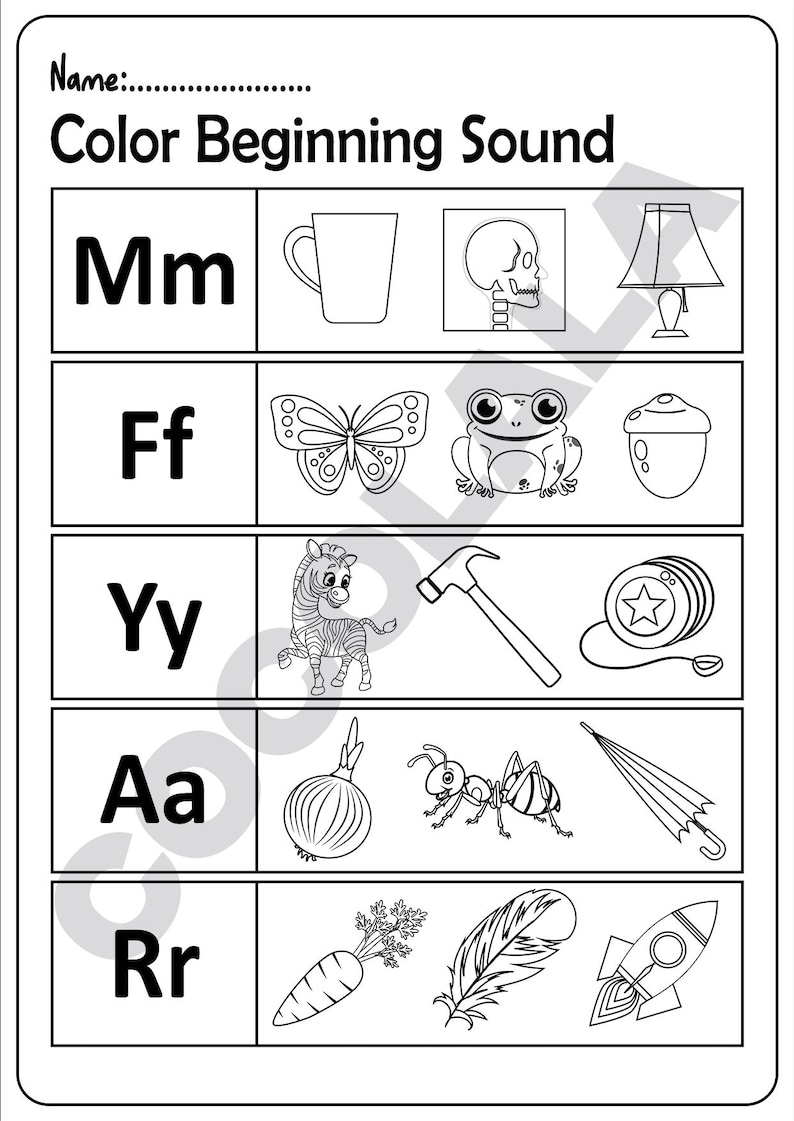 Beginning Sounds Worksheets | Circle, Match and Write the Starting ...