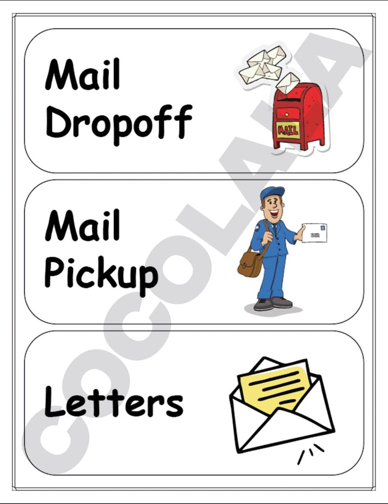 Post Office Pretend Play Printable | Mail Carrier Dramatic Play Set for Kids | Homeschool Postal ...