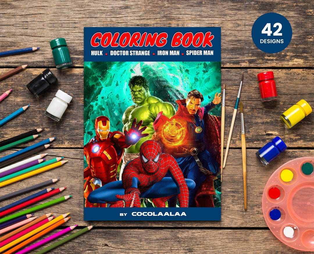 Best Gift 42 Pages Super Hero Coloring Pages for Kids | Spiderman Hulk ...