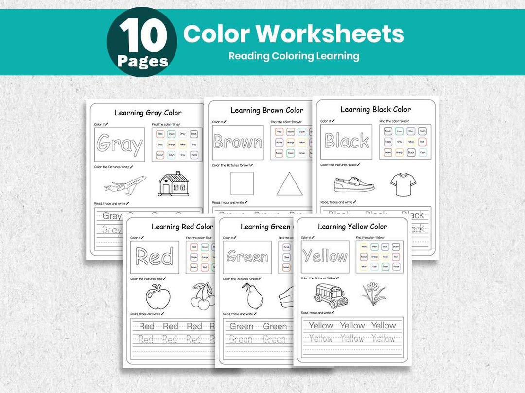 Color Pages Printable Worksheets for Preschool & Pre-k, Daily Color ...