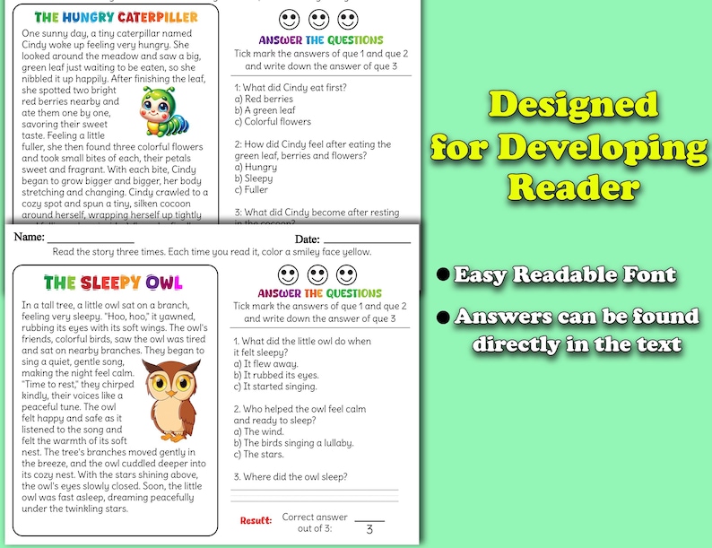1st Grade Reading Comprehension Worksheets, 31 First Grade Story ...