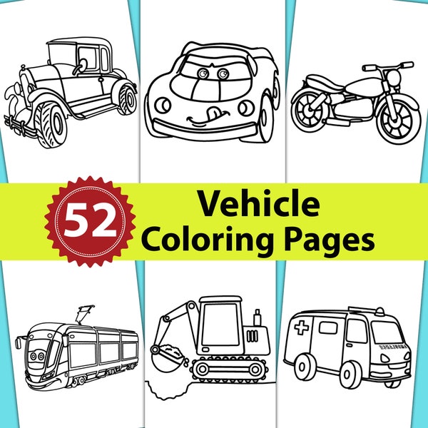 Coloring Page Vehicles - Etsy