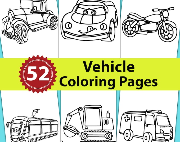 Vehicle Coloring Pages for Kids Transportation Coloring Book Car ...