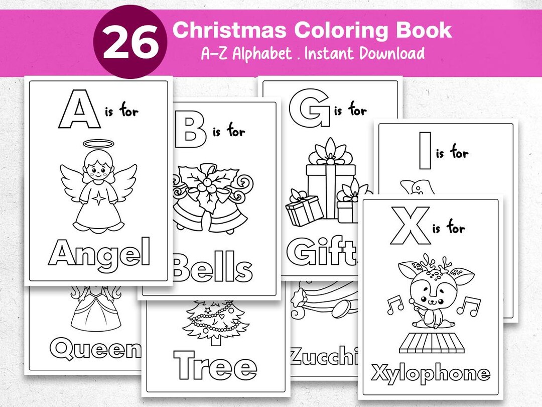 26 Christmas Alphabet Coloring Pages, Preschool Activity, Preschool ...