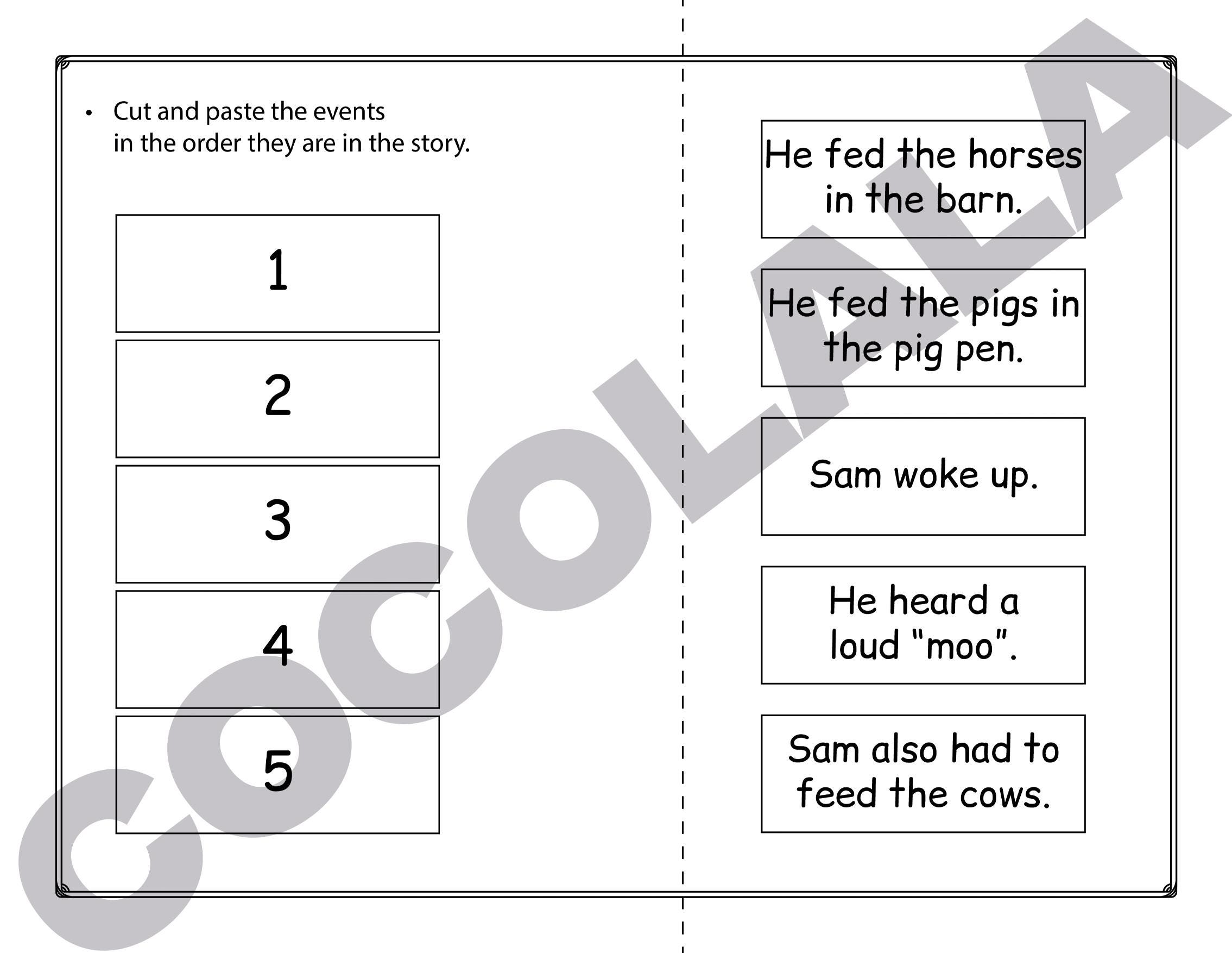 1st Grade Story Sequencing Cut & Glue Worksheets | Reading ...