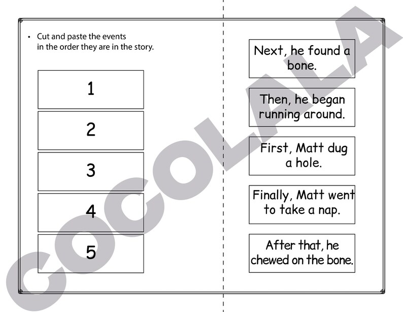 1st Grade Story Sequencing Cut & Glue Worksheets | Reading ...