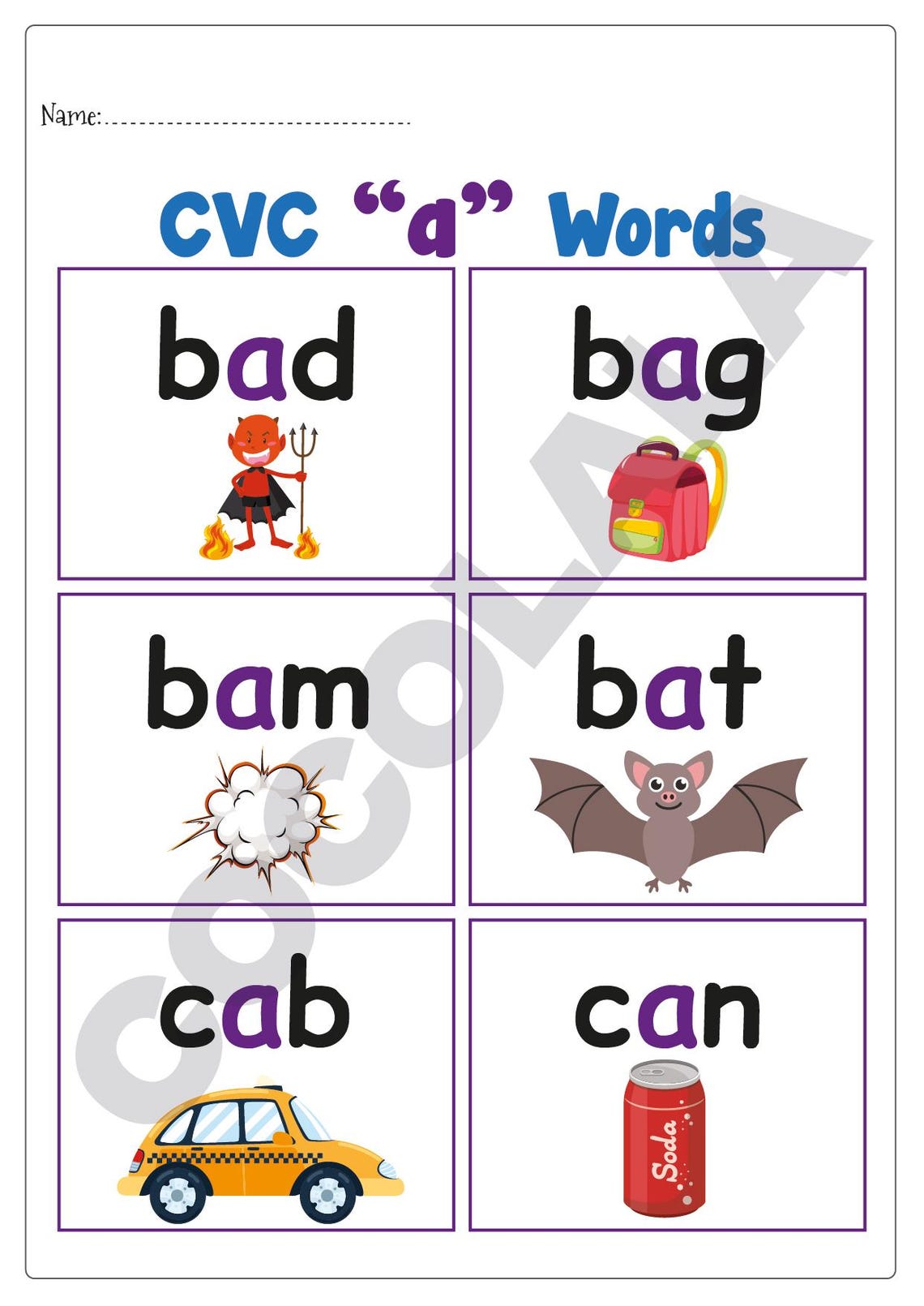 Montessori CVC Words, Objects, Worksheets & Printable for Toddlers ...