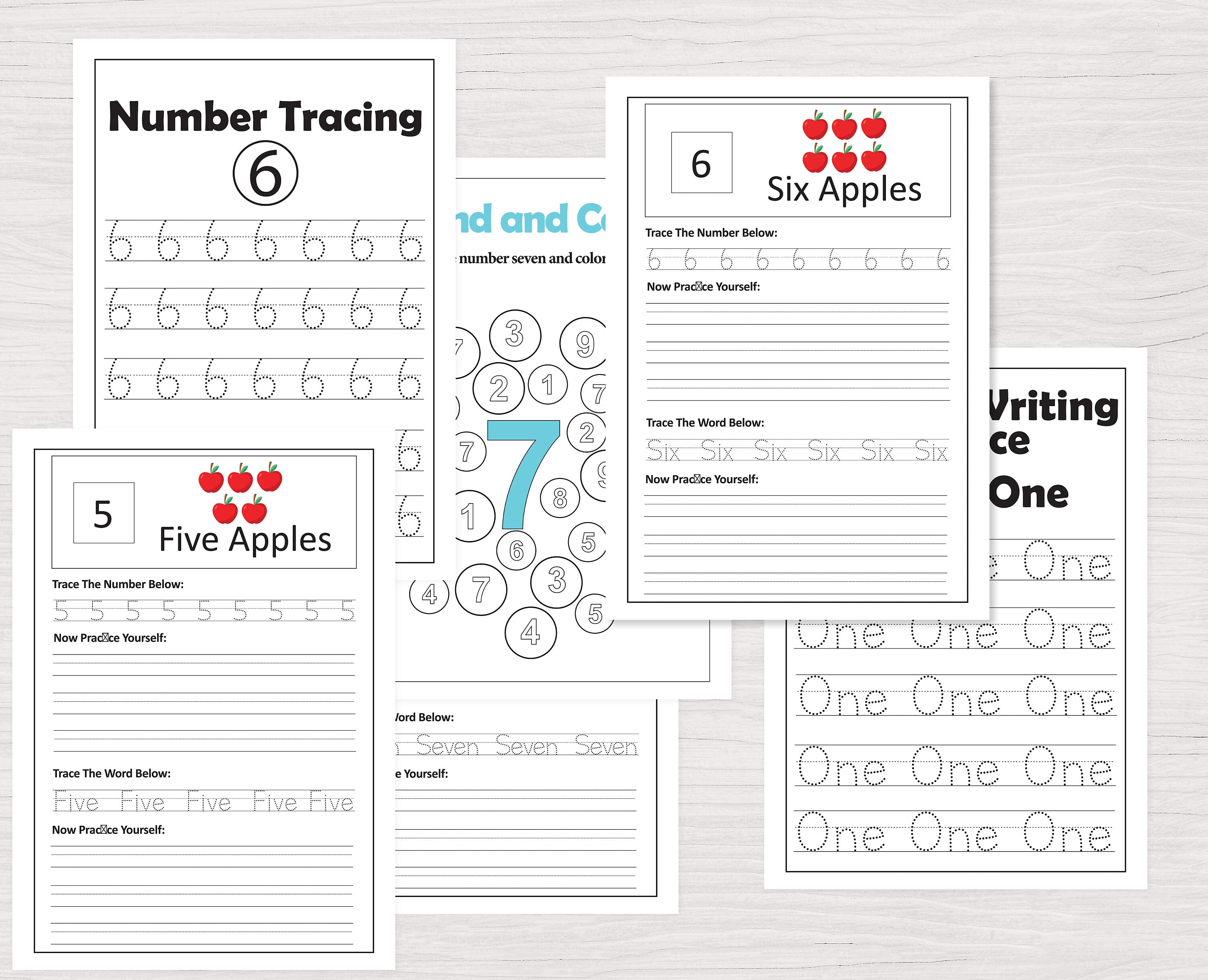 Number Tracing Worksheets | 54 Printable Preschool-kindergarten ...