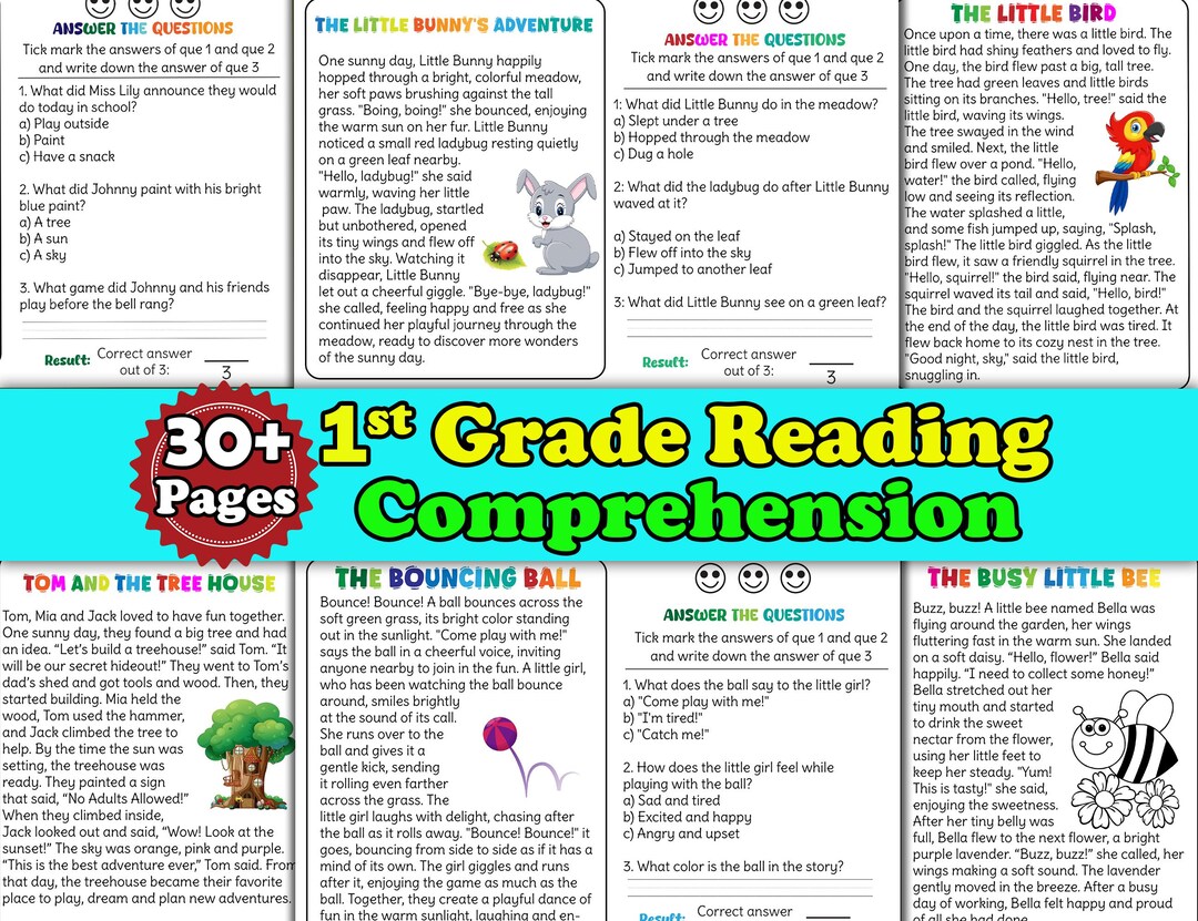 1st Grade Reading Comprehension Worksheets, 31 First Grade Story ...