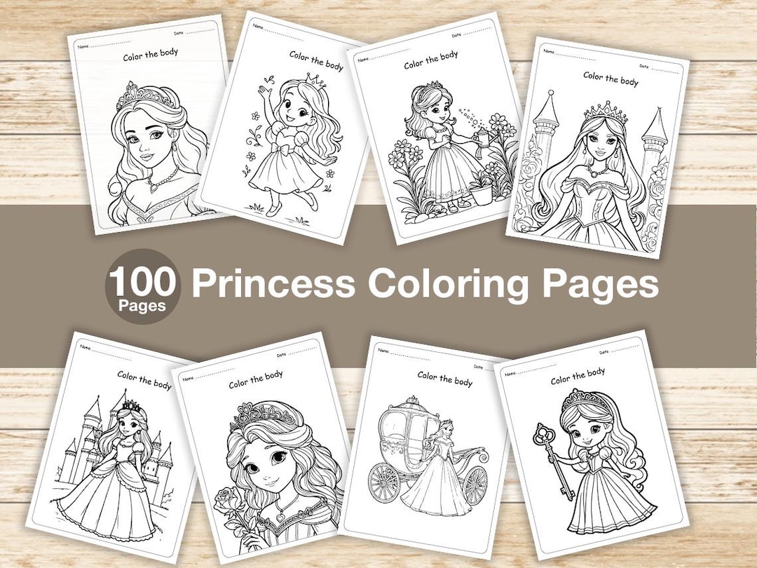 Princess Coloring Pages for Girls | 100 Printable Sheets | Fairy Tale ...