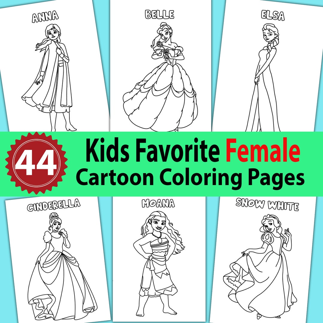 Girl Cartoon Coloring Pages Kids Coloring Pages Female Cartoon Coloring ...