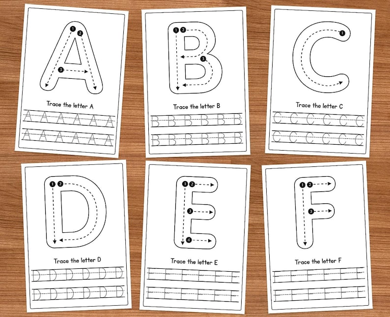 52 Alphabet Tracing Worksheets Uppercase Lowercase Printable Preschool ...