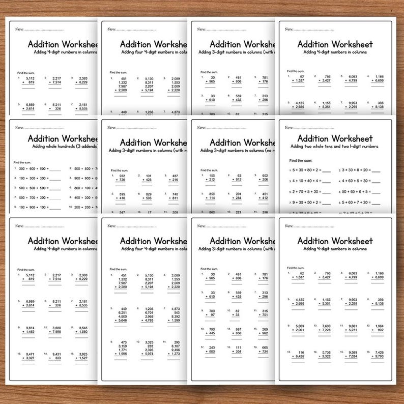 3rd Grade Math Worksheets 148 Pages | Grade 3 Addition, Summer Workbook ...