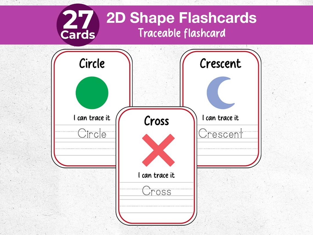 Shape Flashcards for Kids | 2D Geometric Shapes for Preschool ...