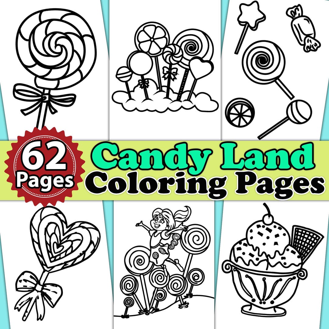 62 Coloring Pages for Kids - Candyland Digital Instant Download PDF ...