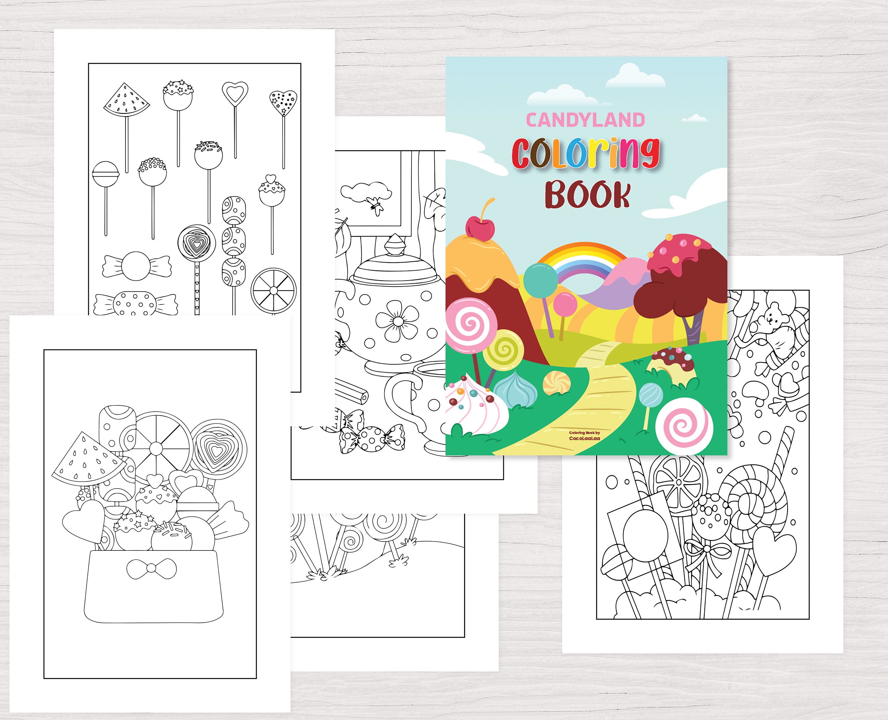 62 Coloring Pages for Kids - Candyland Digital Instant Download PDF ...