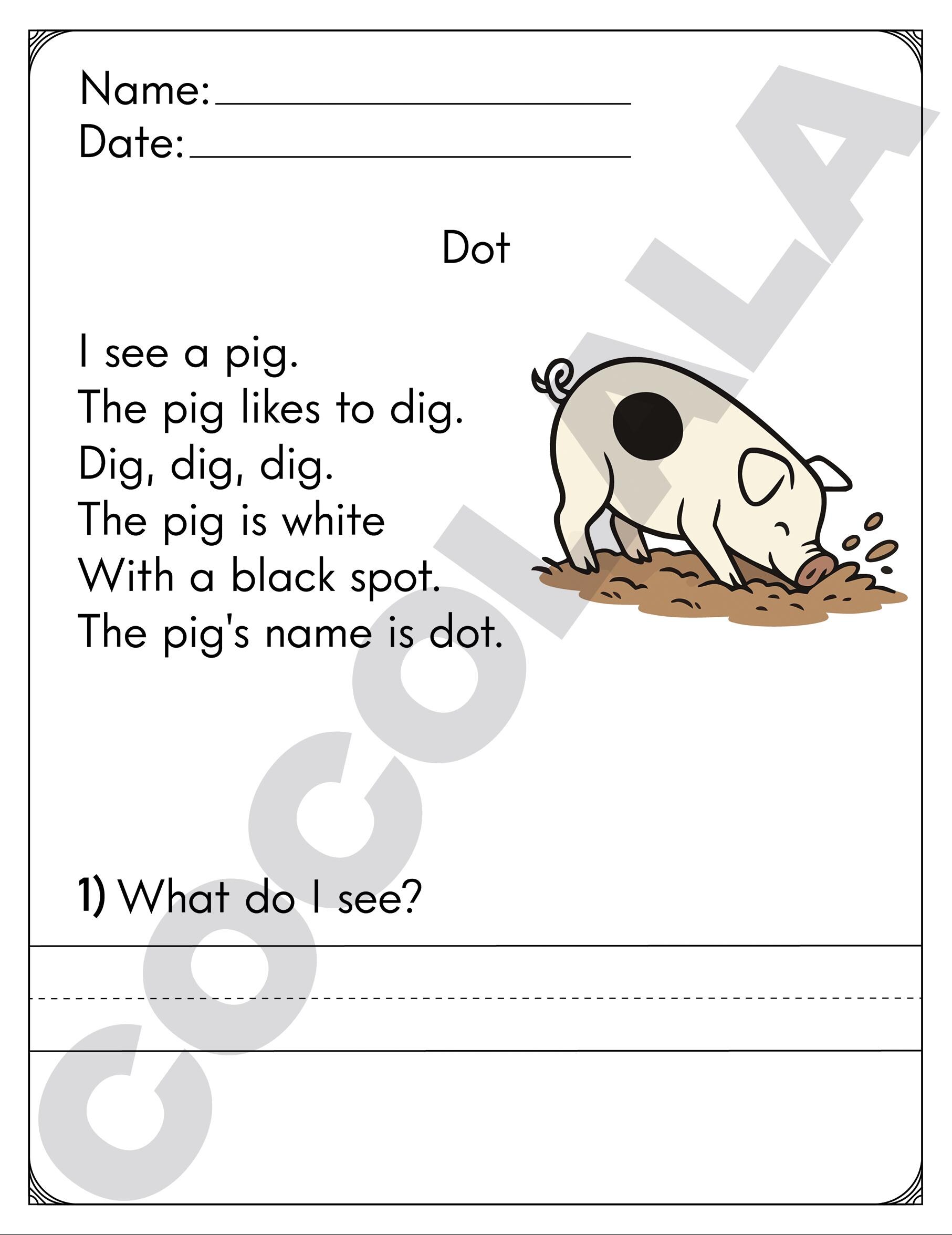 30 Reading Comprehension Worksheets Printable | Kindergarten First ...