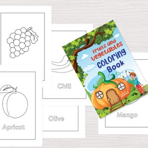 62 Fruits Vegetables Coloring Pages for Kids | Printable Toddlers ...